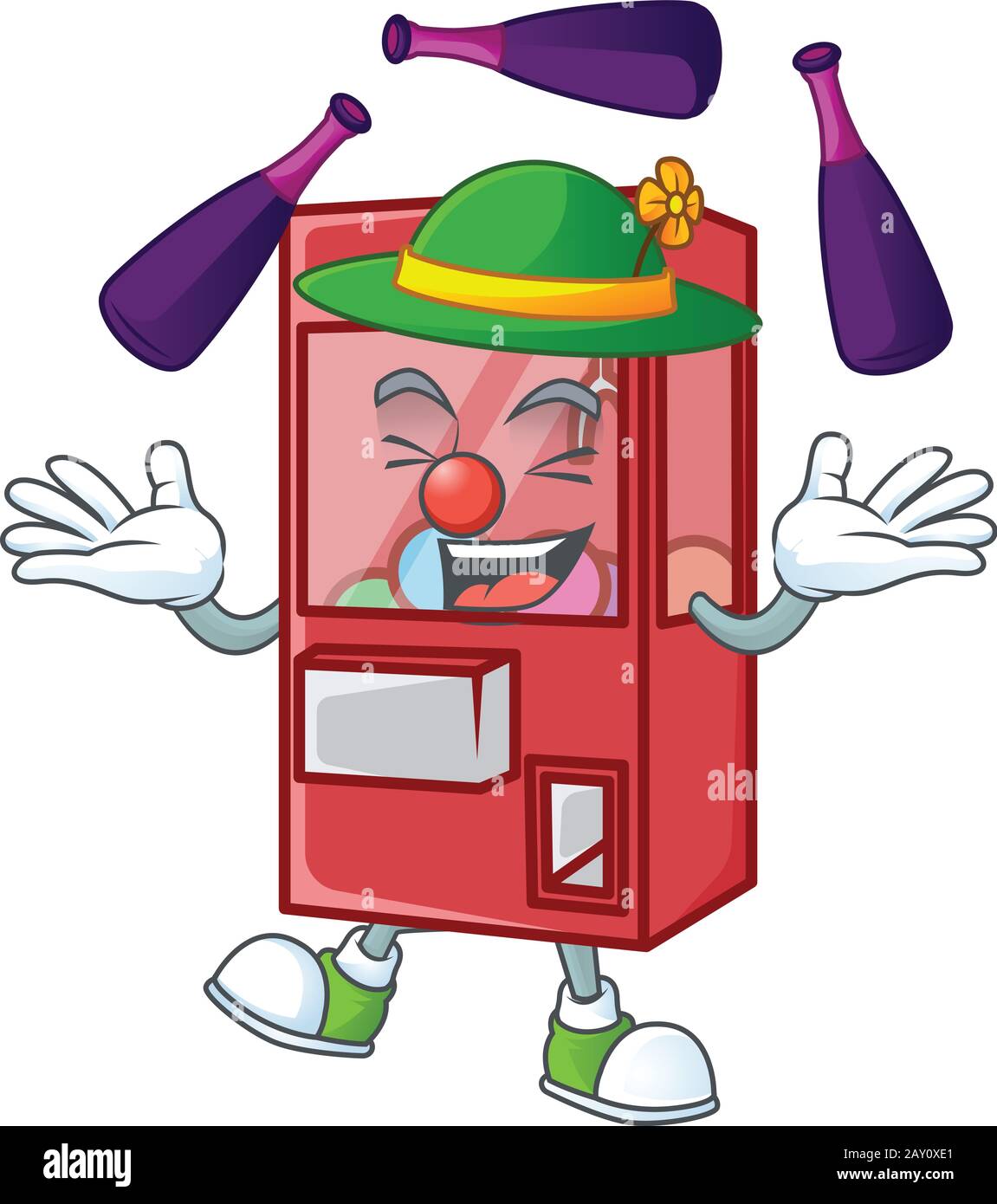 Smart toy claw machine cartoon character style playing Juggling Stock ...