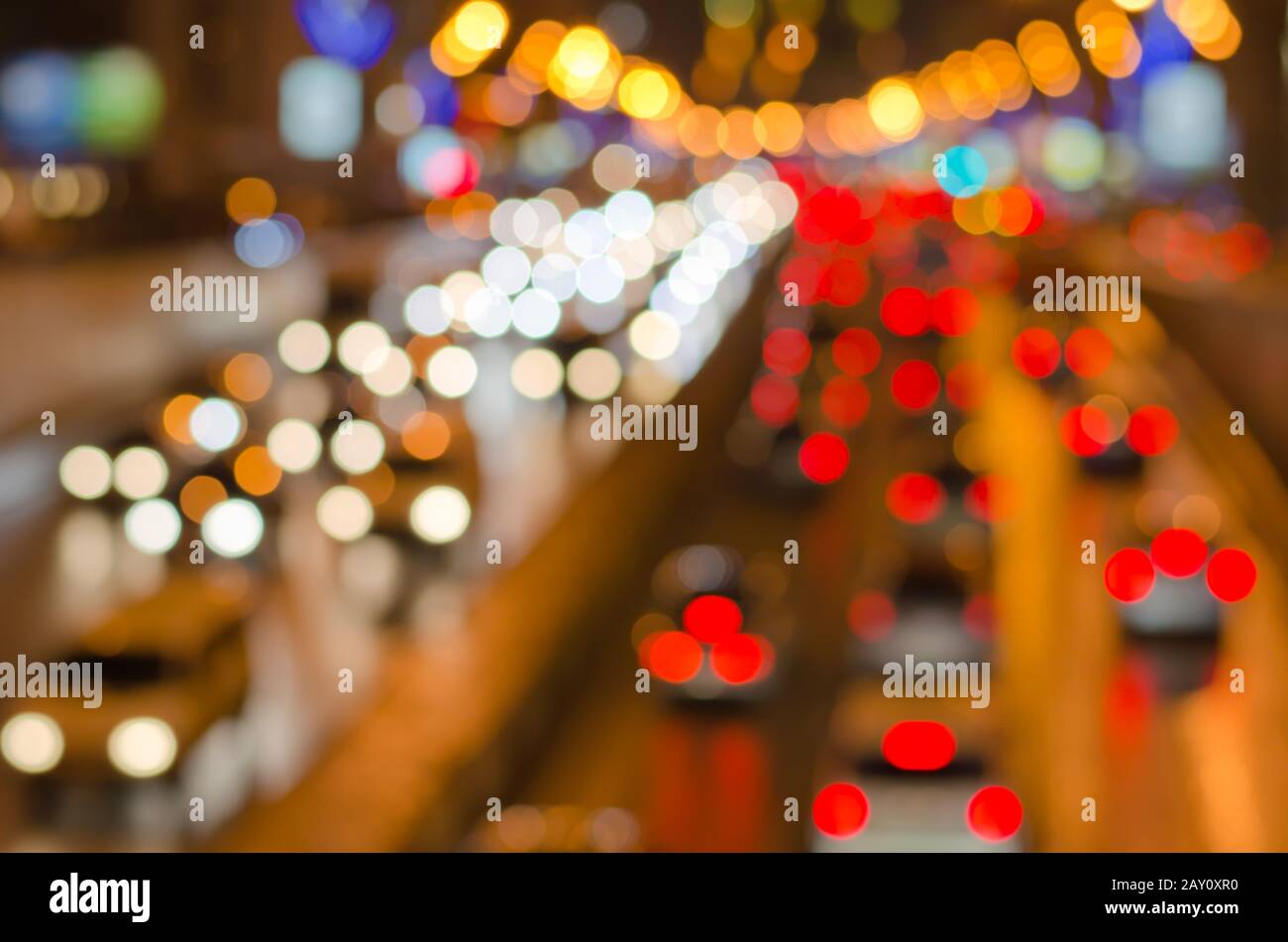 Highly defocused night freeway scene Stock Photo - Alamy