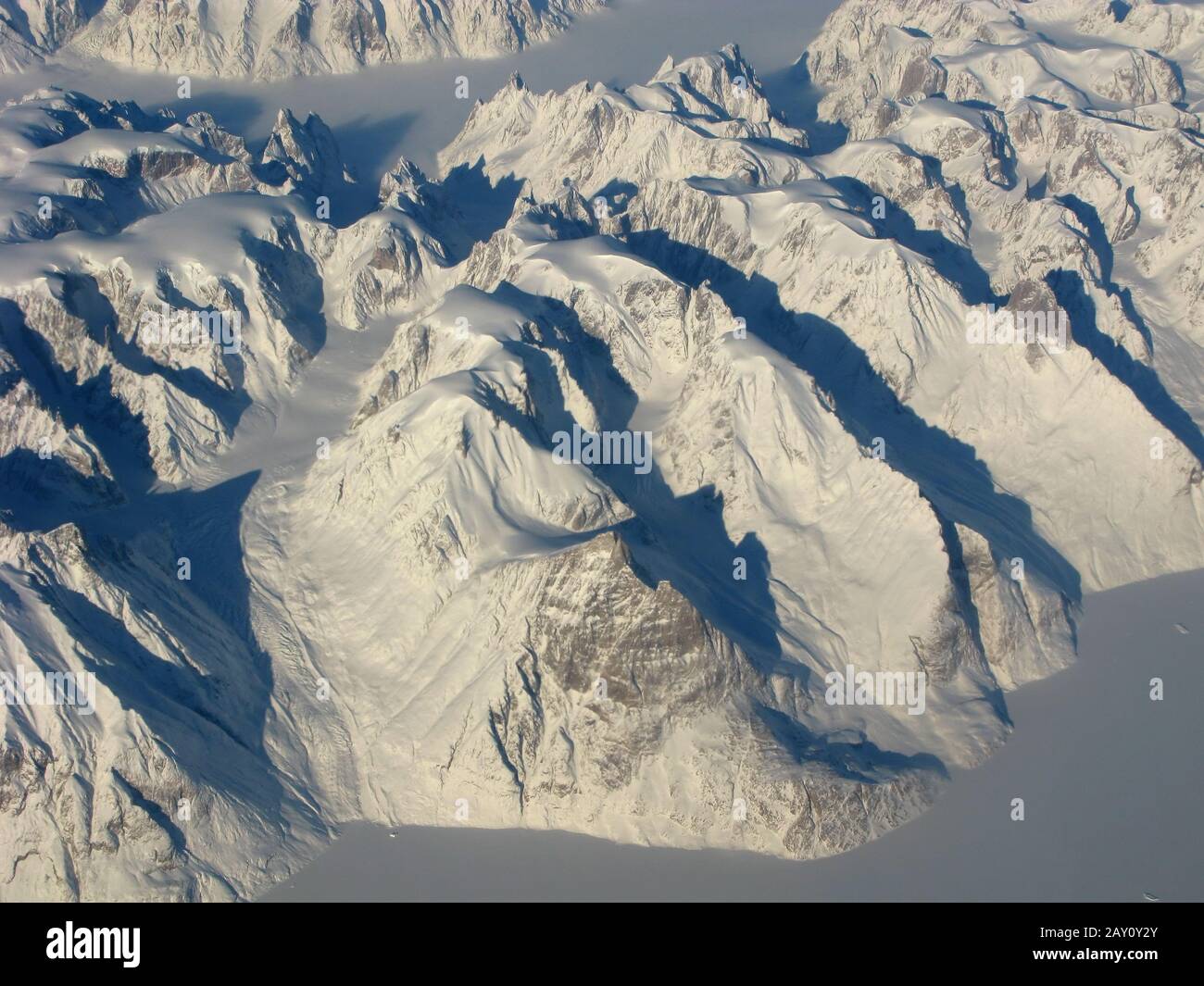 Aerial view of the Greenland mountains Stock Photo - Alamy