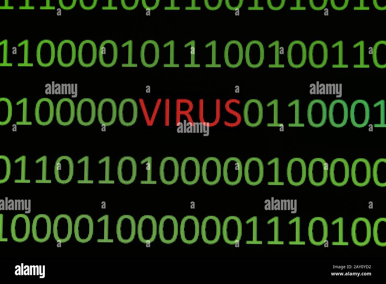 Virus on binary data Stock Photo - Alamy