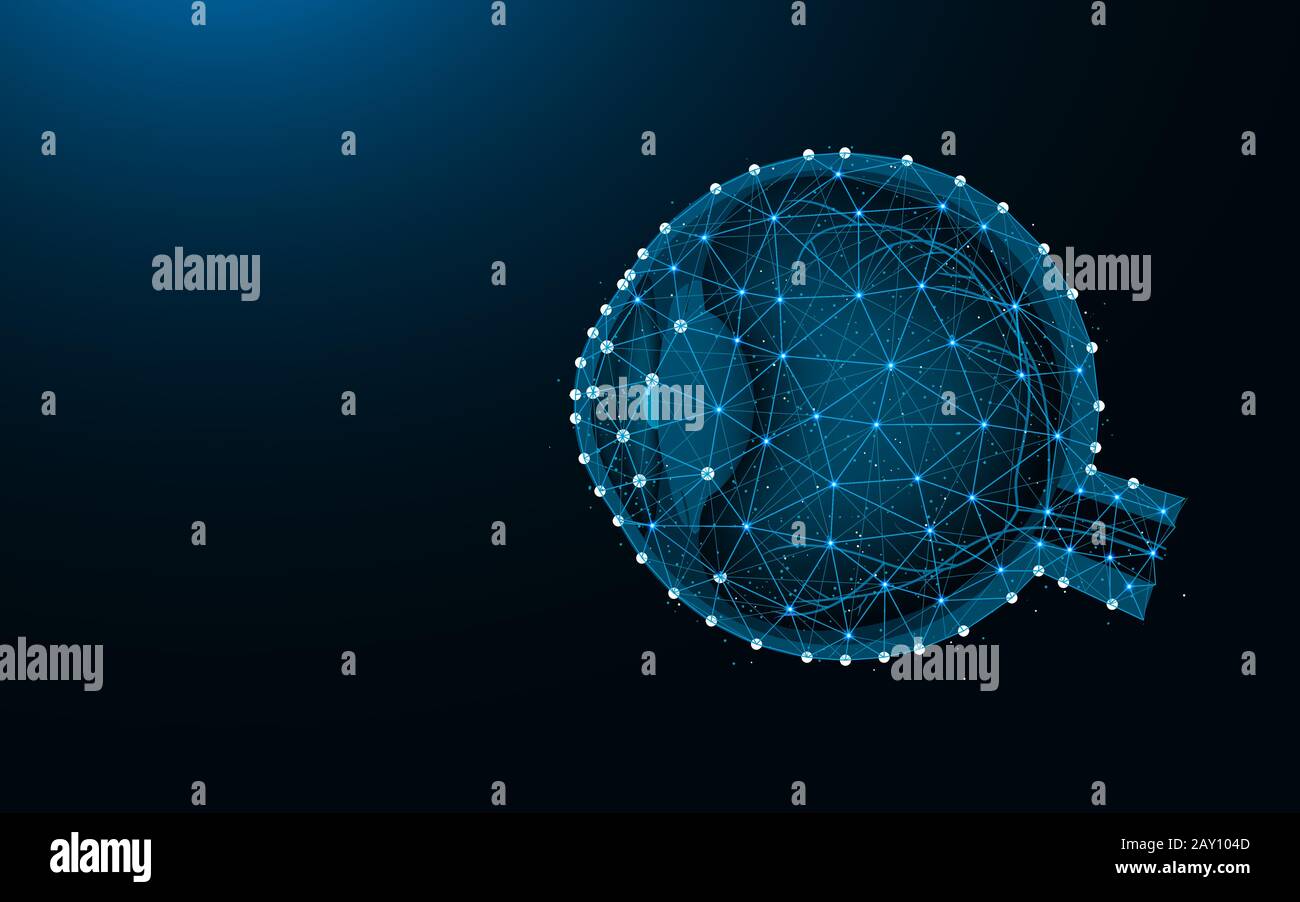 Eye low poly design, human organ wireframe mesh polygonal vector ...