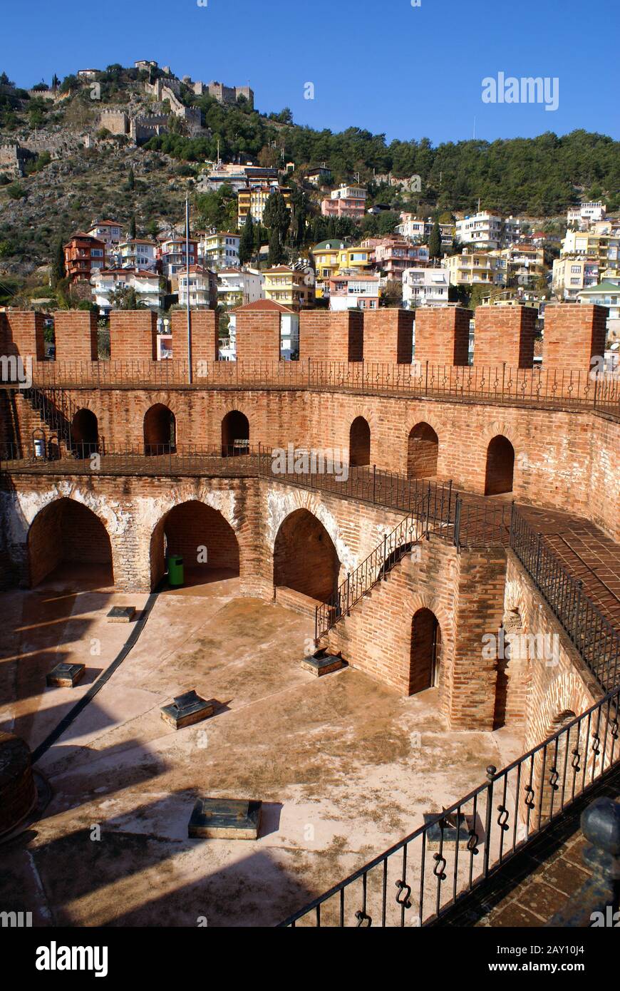 Red tower and castle Stock Photo - Alamy