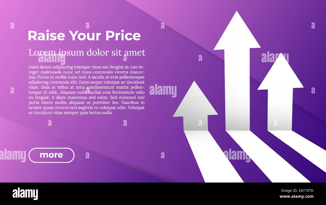 Rise Your Price - Web Template in Trendy Colors. Business Arrow Target ...