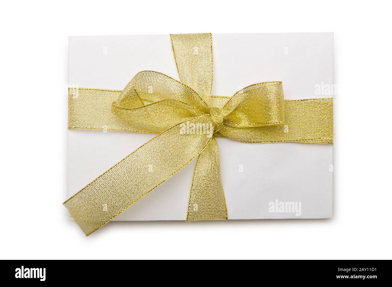 Envelope with colourful ribbon on white Stock Photo - Alamy