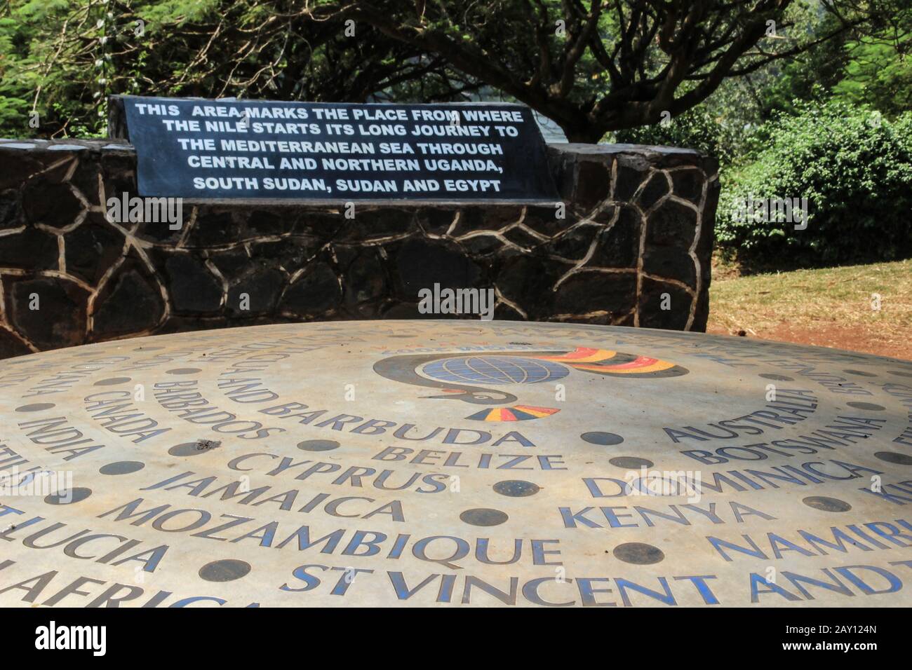 A monument dedicated to the place where the Nile River originates from ...