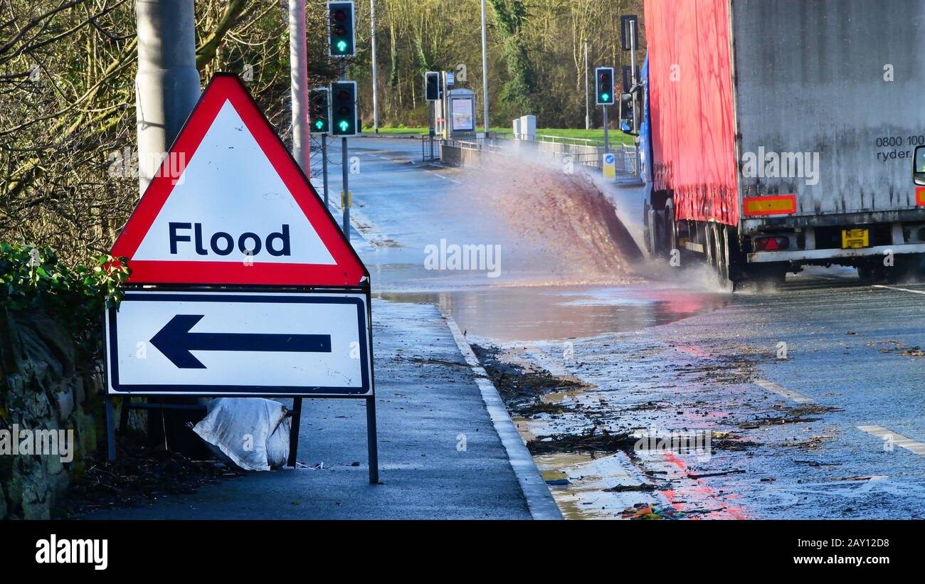 lorry passing through flooding on the A64 leeds yorkshire united ...