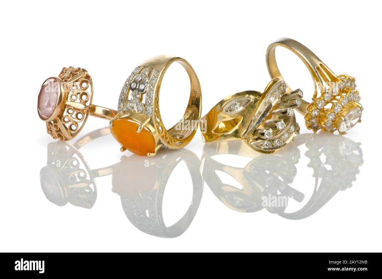 Jewellery ring isolated on white Stock Photo - Alamy