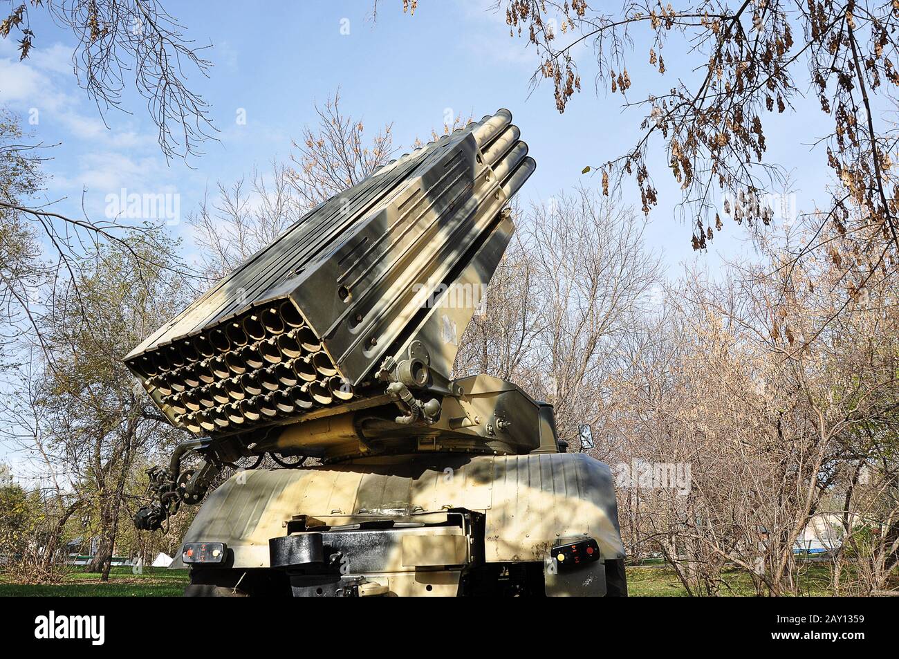 Element reactive system volley fire BM-21 Grad Stock Photo - Alamy