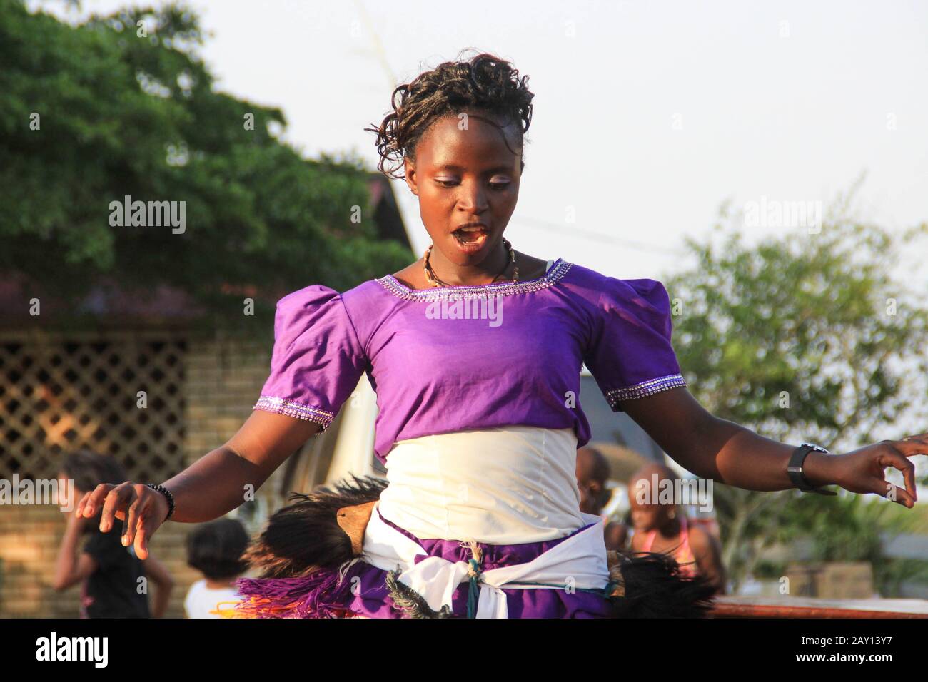 Kampala, Uganda - January 25, 2018: African singer sings and dances at ...