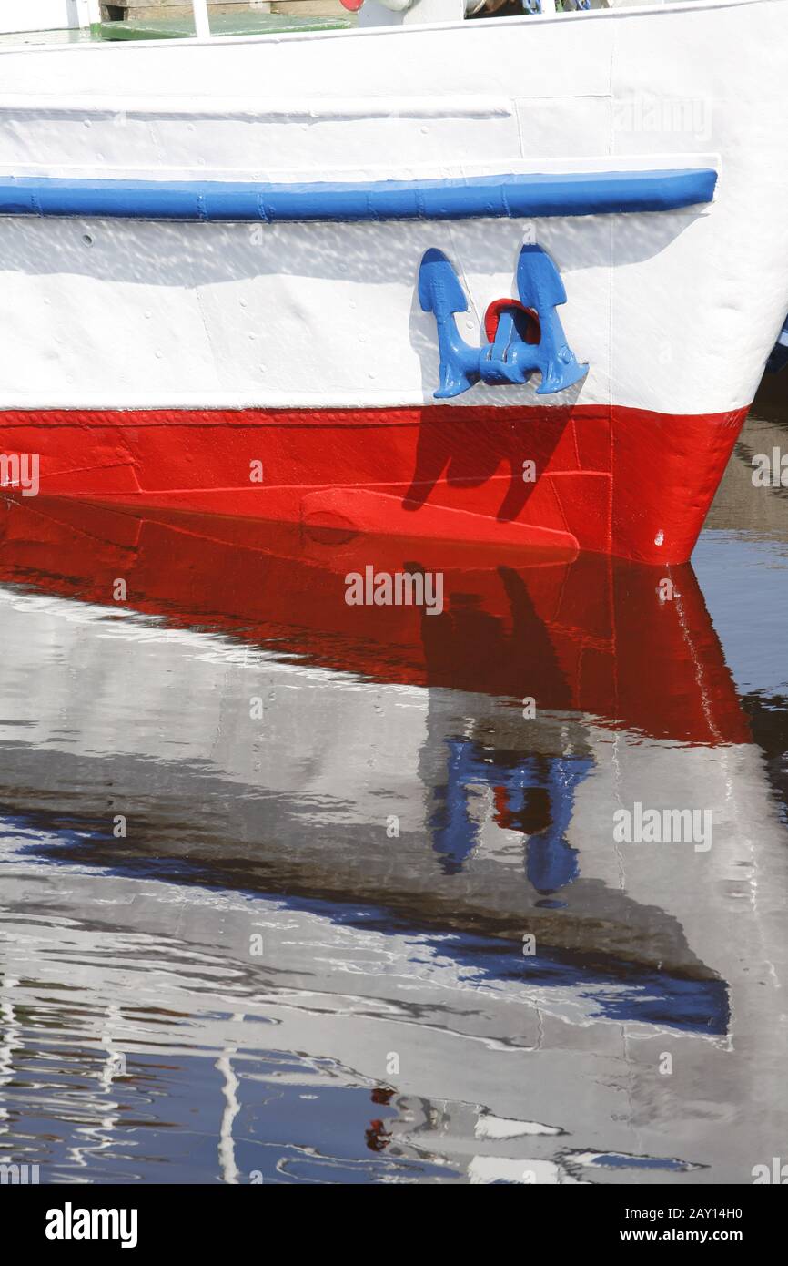 Hull reflected in the water Stock Photo - Alamy
