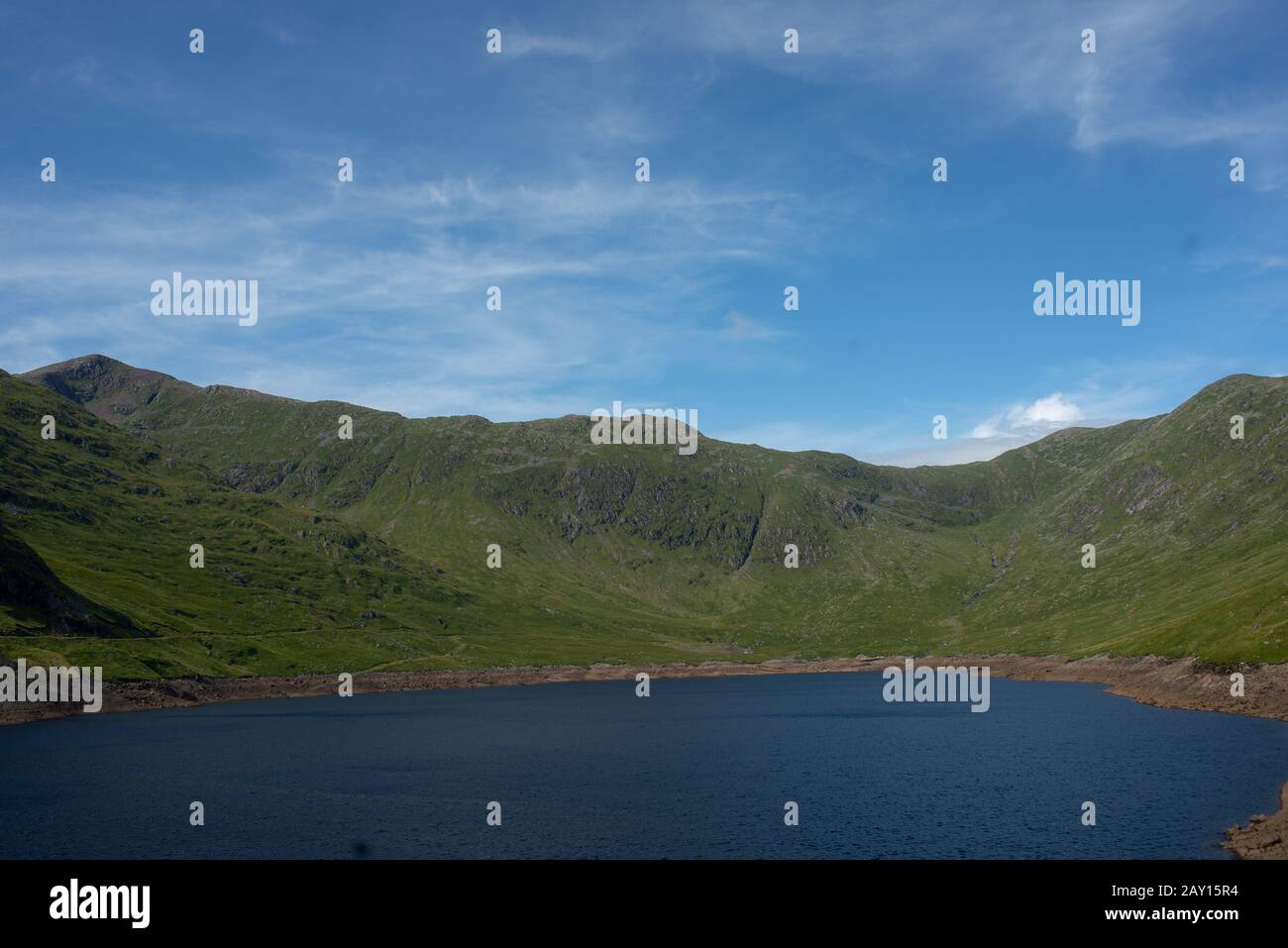 The Cruachan Reservoir on the west coast of Scotland on a bright sunny ...