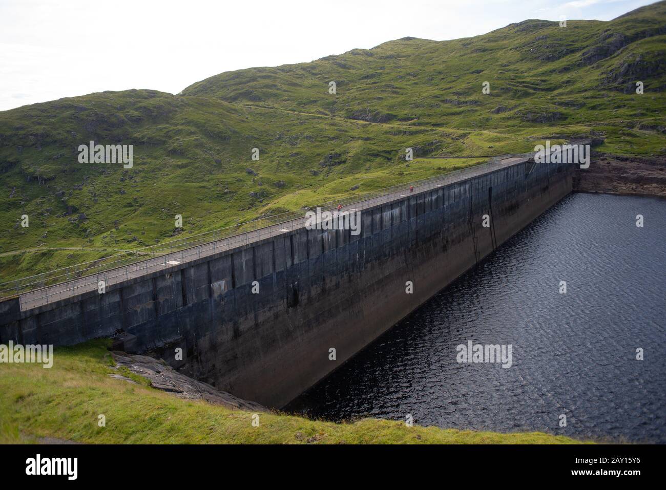 The Cruachan Reservoir on the west coast of Scotland on a bright sunny ...