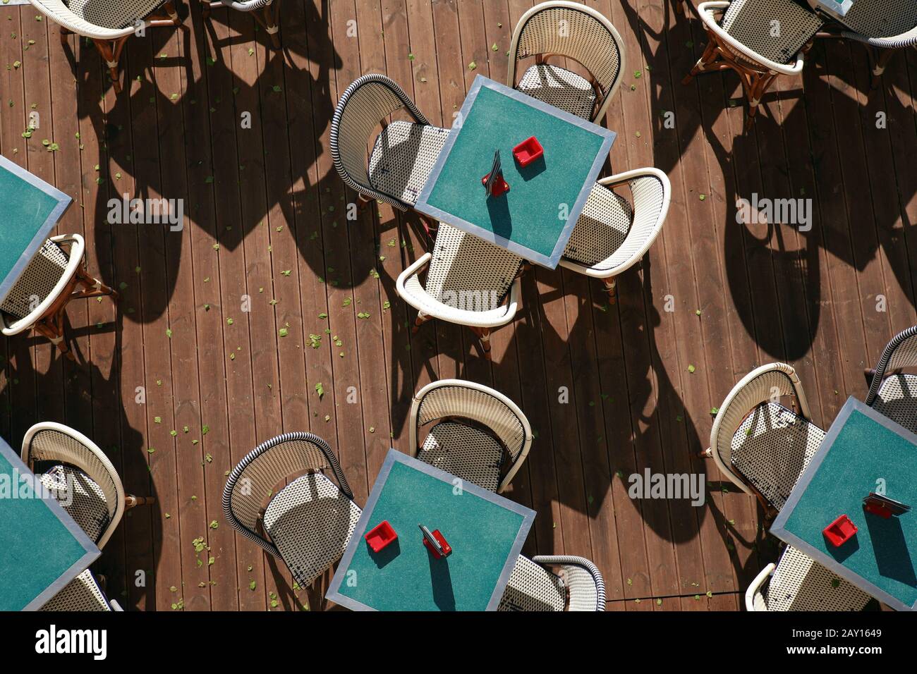 Inn tables from above Stock Photo - Alamy