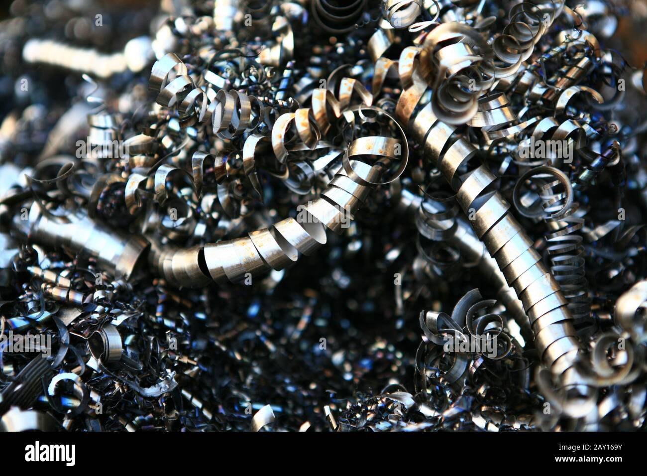 Metal waste from a turning shop Stock Photo - Alamy