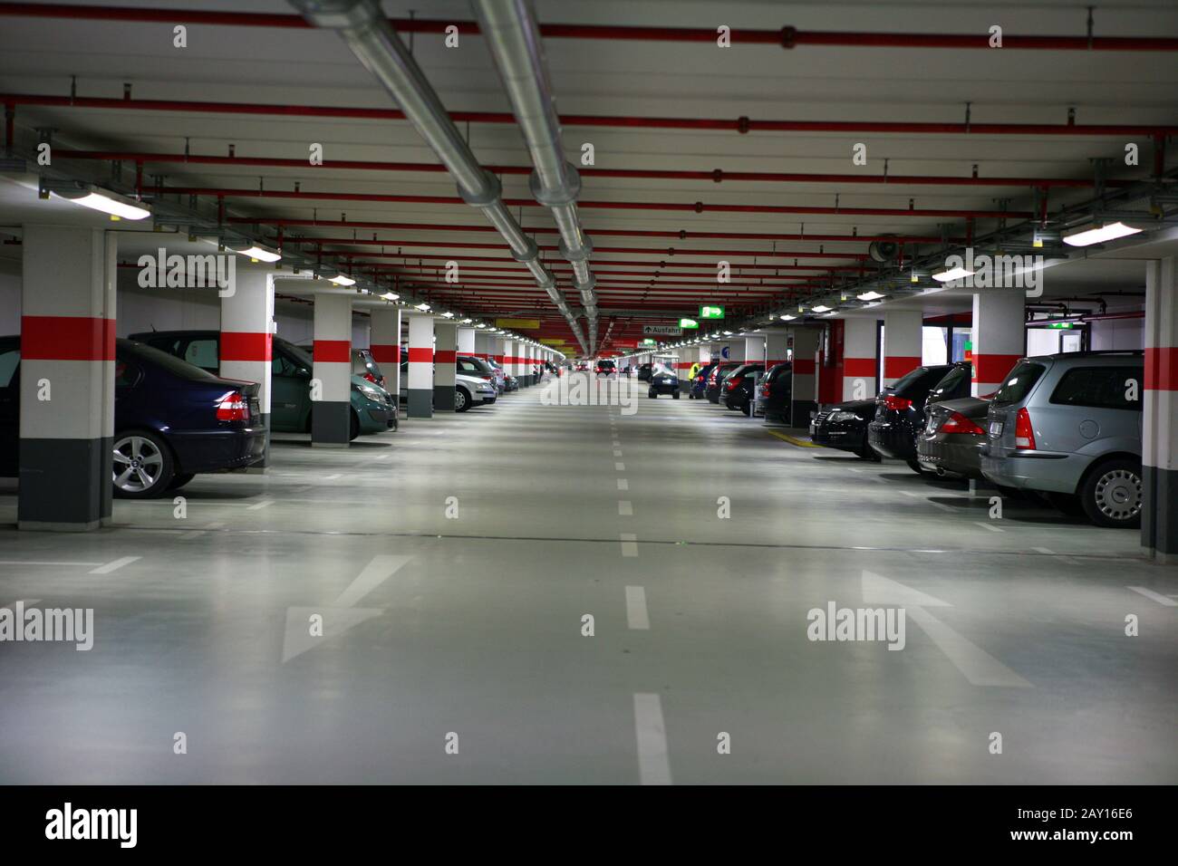 Underground car park with cars Stock Photo - Alamy
