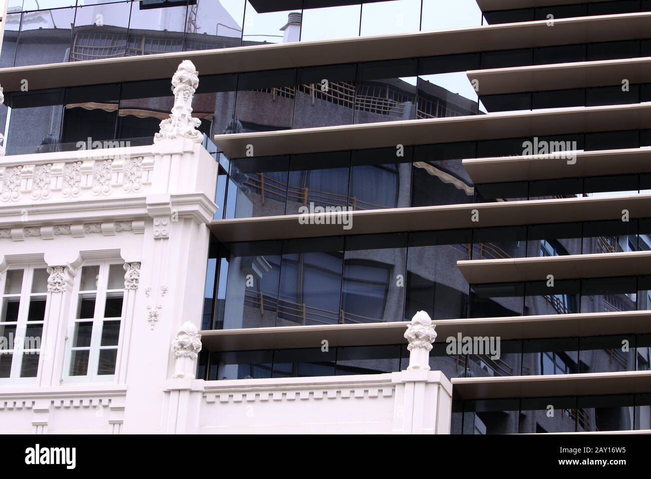 old and new architecture of a commercial building Stock Photo - Alamy