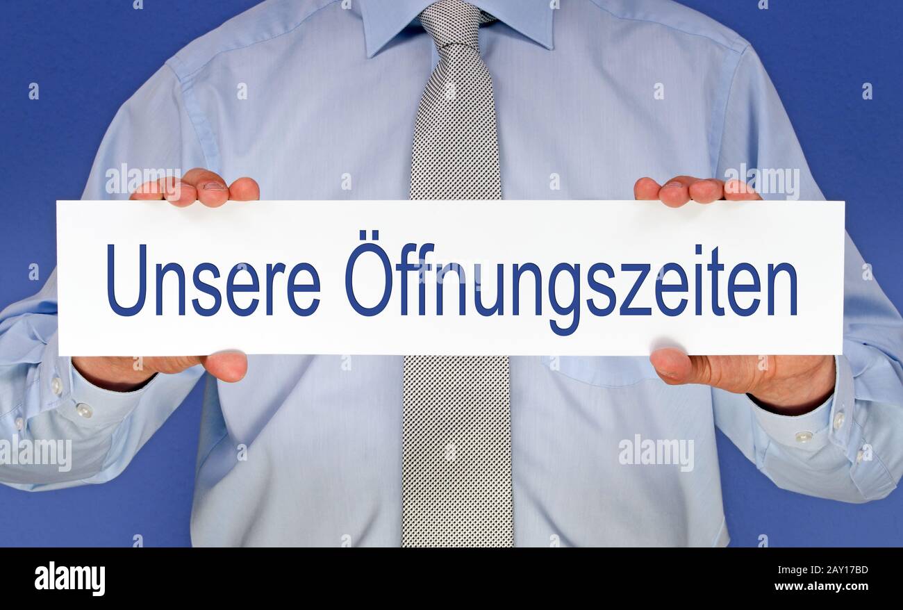 Our opening hours Stock Photo - Alamy