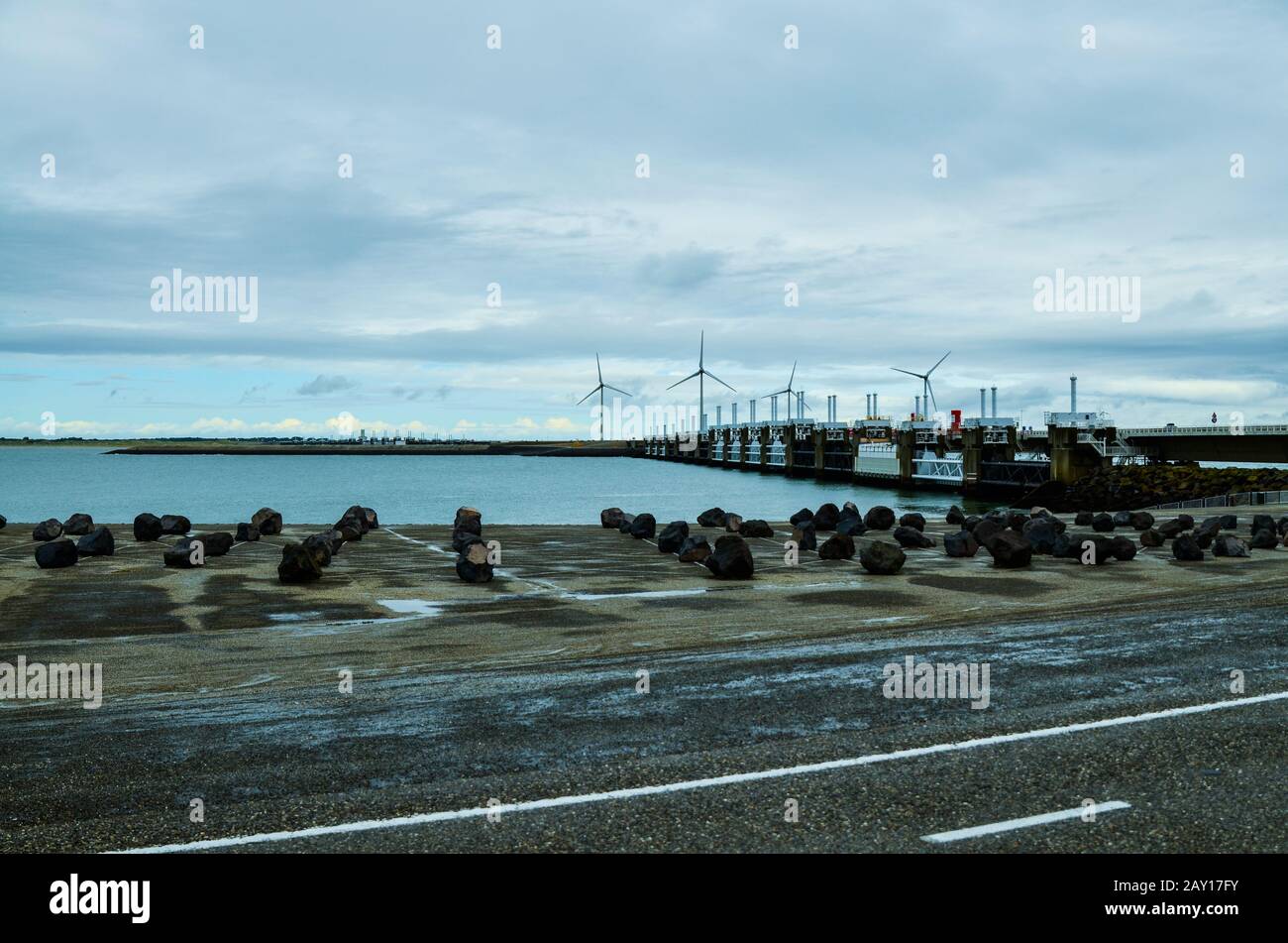 Oosterscheldekering, the Netherlands, August 2019. In Zeeland, wind ...