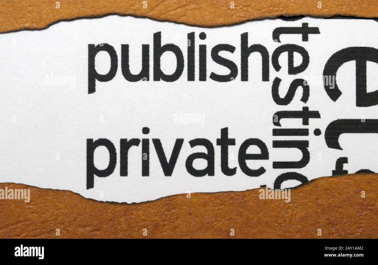 Publish private text on torn paper Stock Photo - Alamy