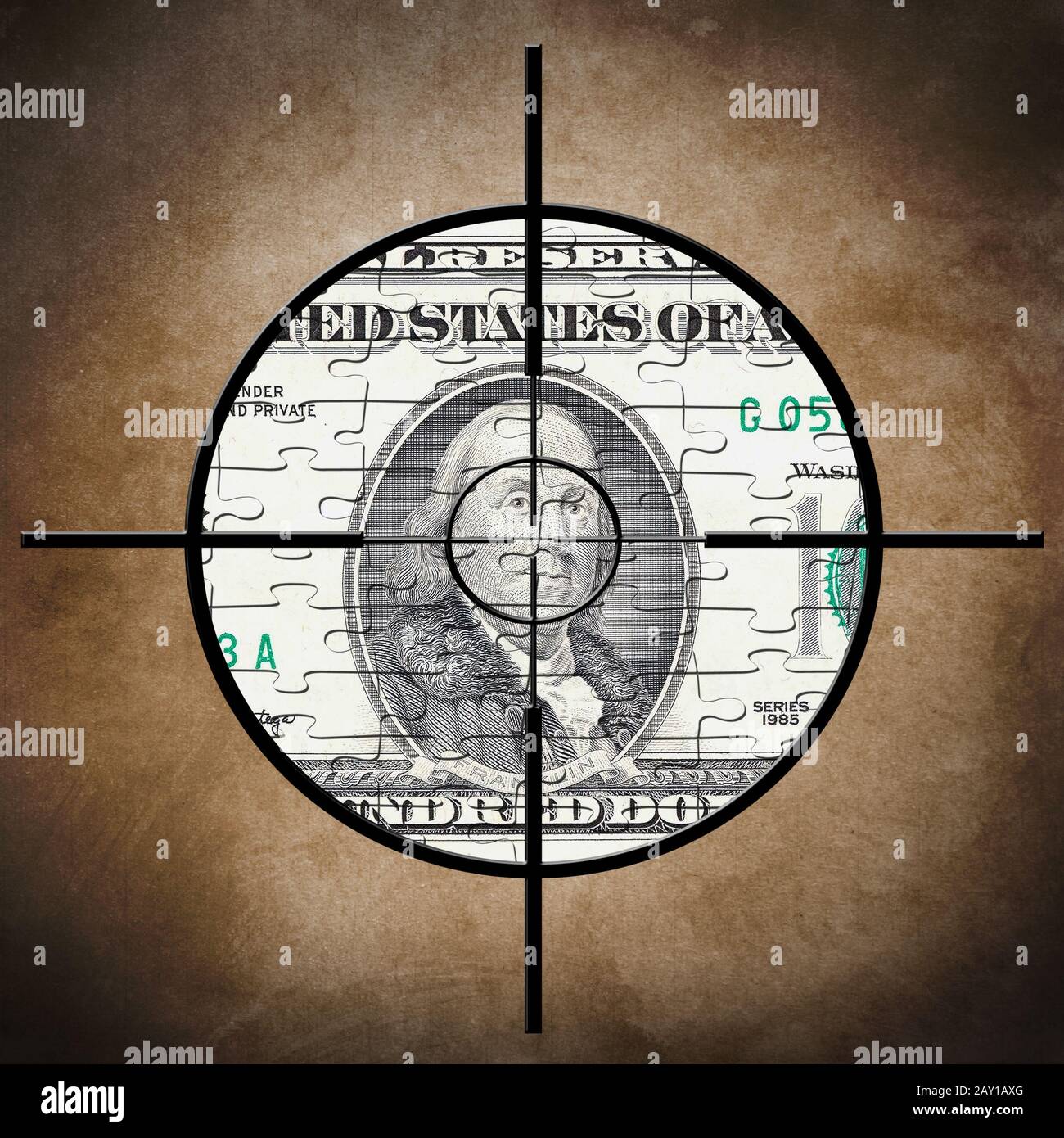 Military target on dollar Stock Photo - Alamy