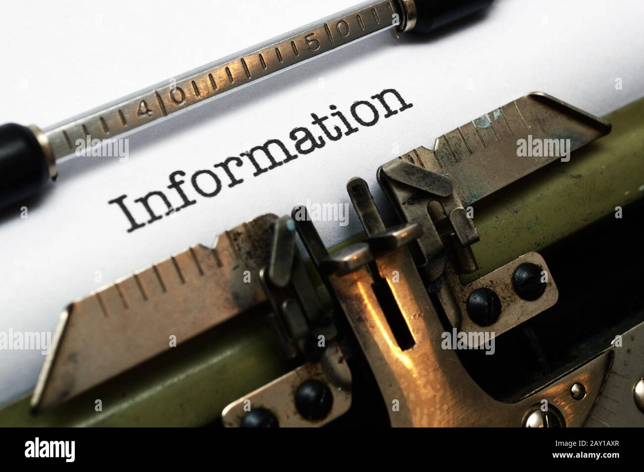 Information on typewriter Stock Photo - Alamy