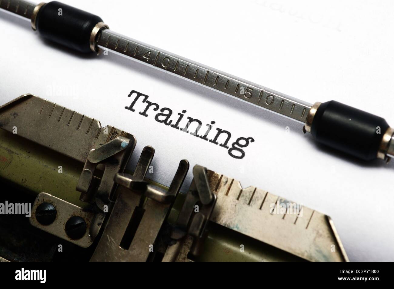 Training text on typewriter Stock Photo - Alamy