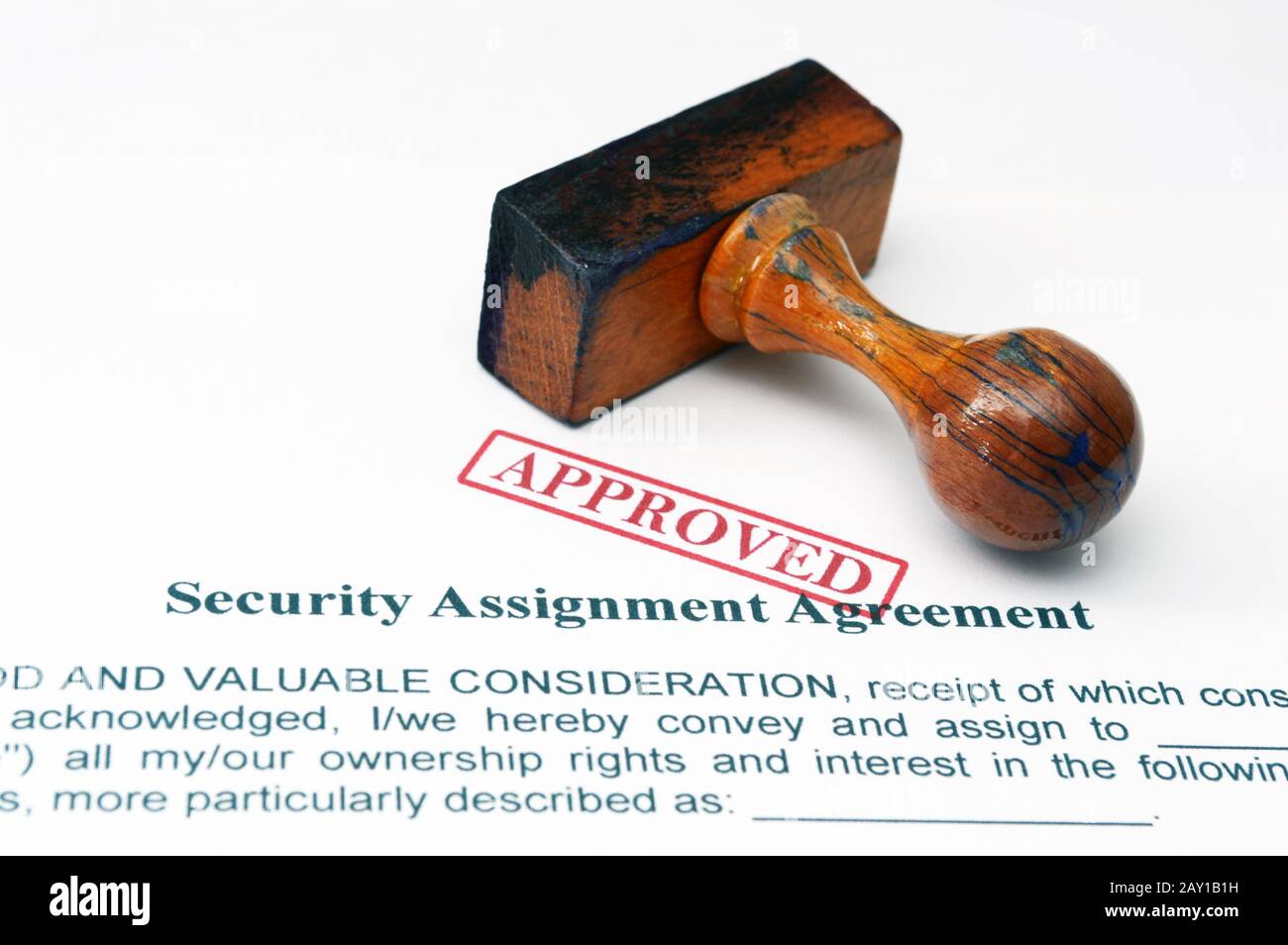 Security assignment form Stock Photo - Alamy