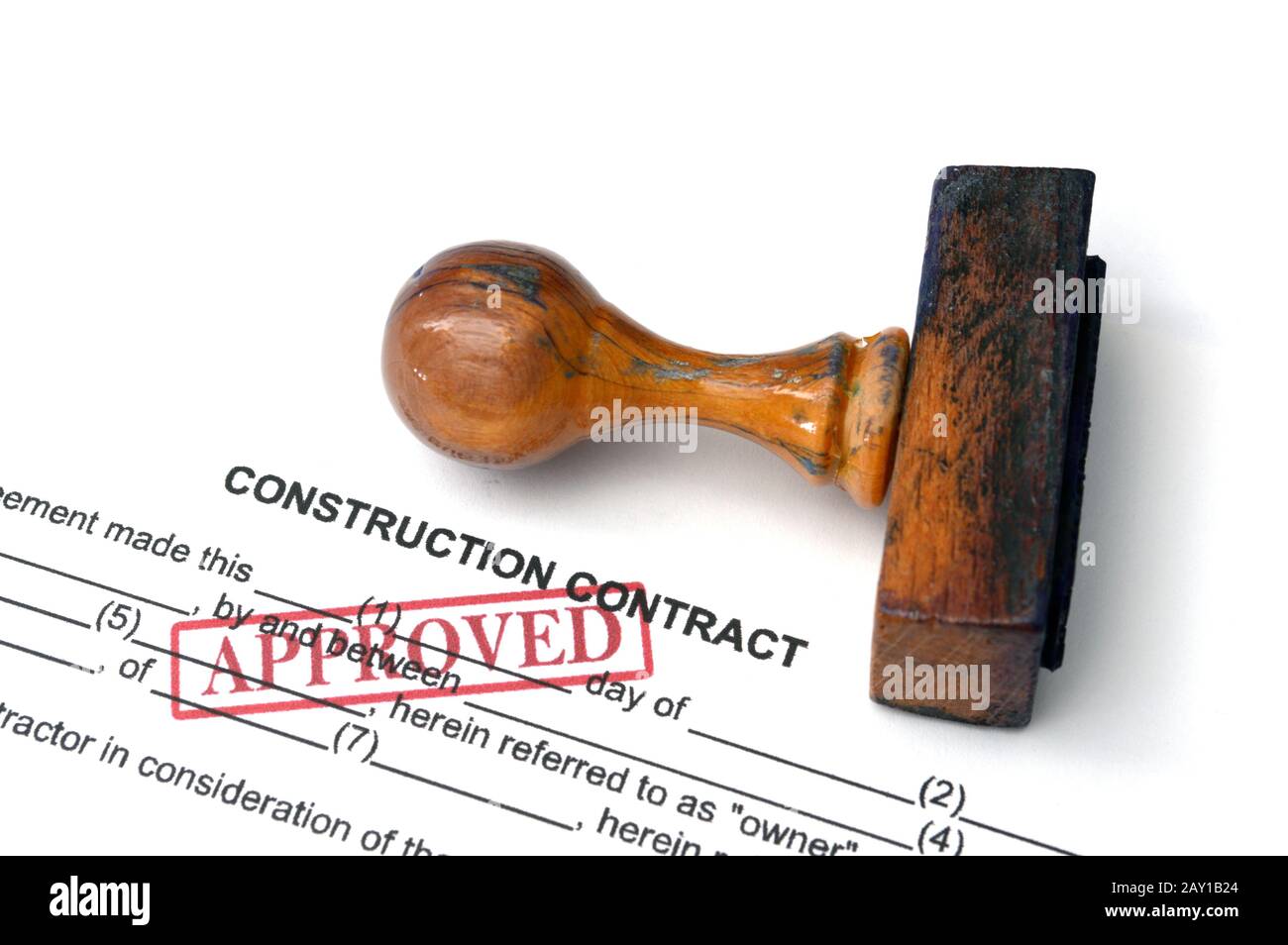 Construction contract - approved Stock Photo - Alamy