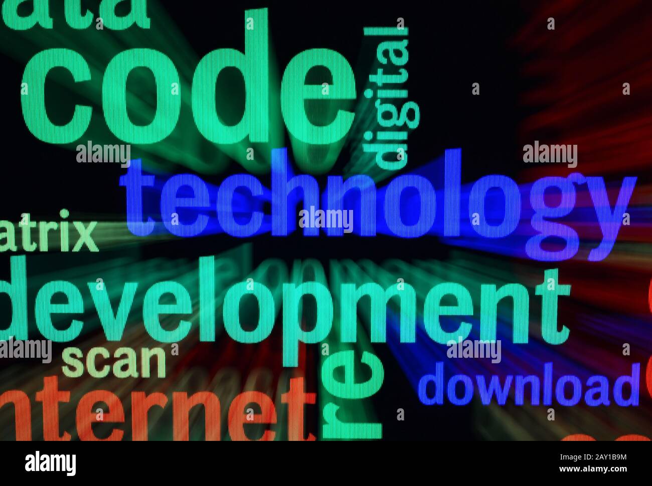 Technology word cloud Stock Photo - Alamy