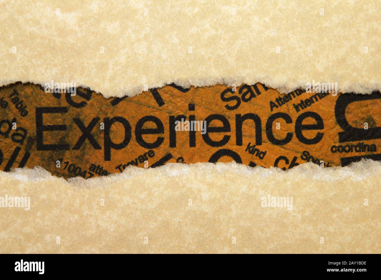 Experience torn paper Stock Photo - Alamy