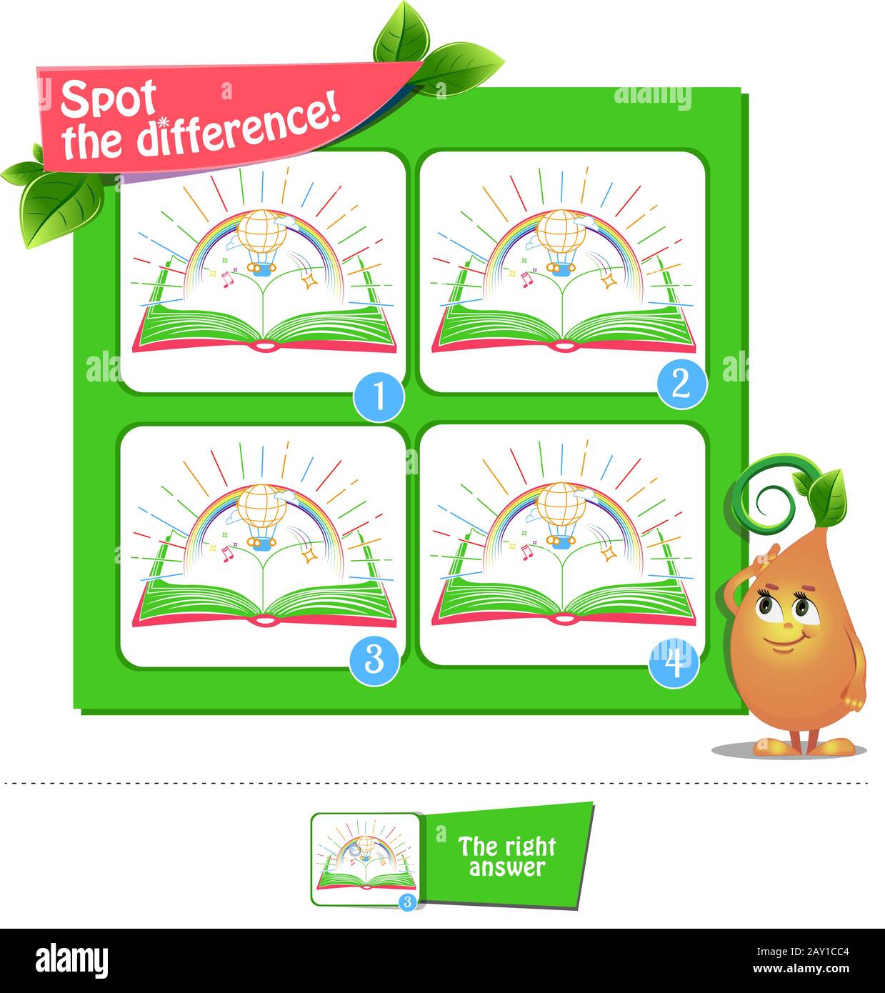 visual game for children and adults. Task brainteaser the spot the ...