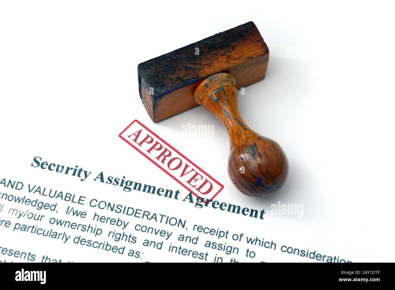 Security assignment agreement Stock Photo - Alamy