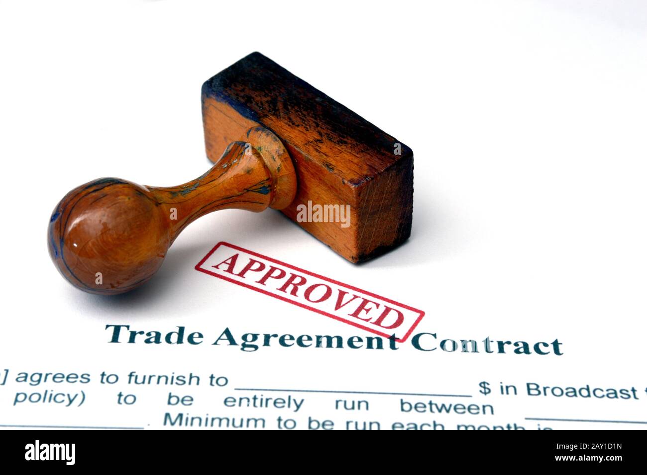 Trade agreement contract Stock Photo - Alamy