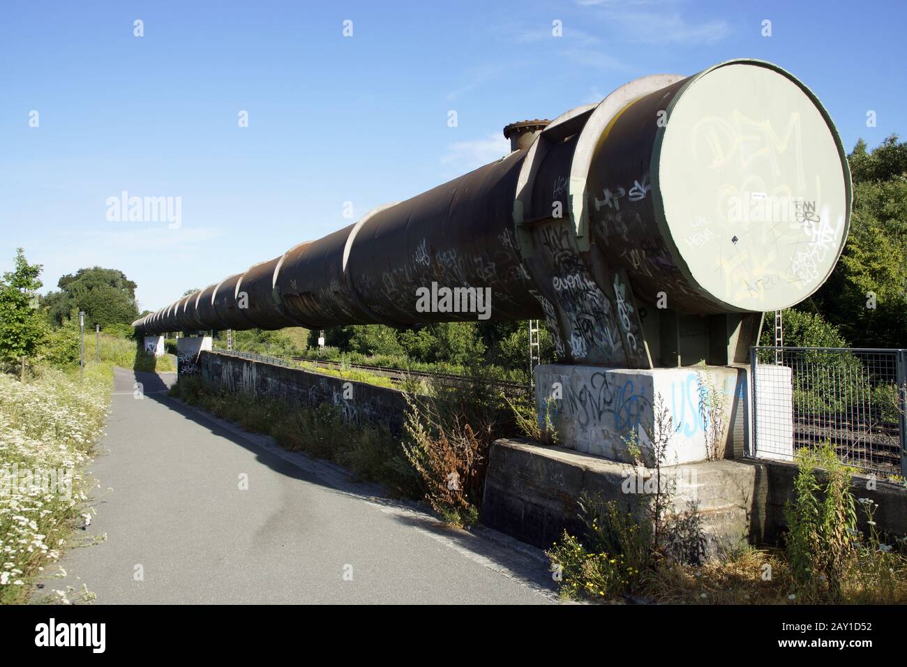 Old gas pipe Phoenix West in Dortmund, Germany Stock Photo - Alamy
