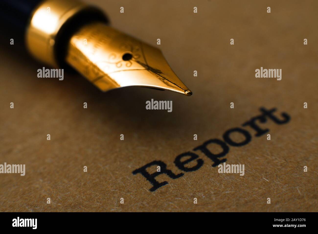 Report and pen Stock Photo - Alamy