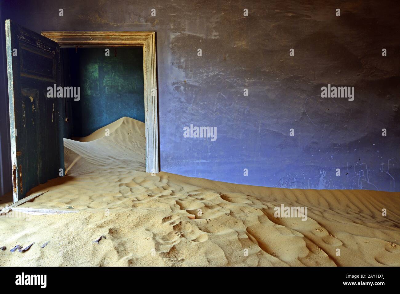 dune and desert sand occupied residential buildings, work buildings ...