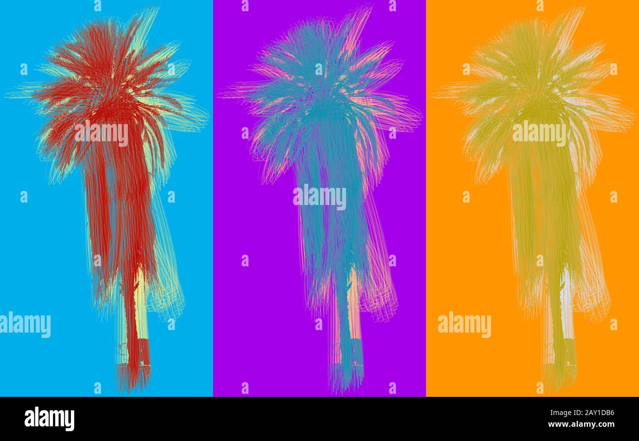 Poster with palm tree Stock Photo - Alamy
