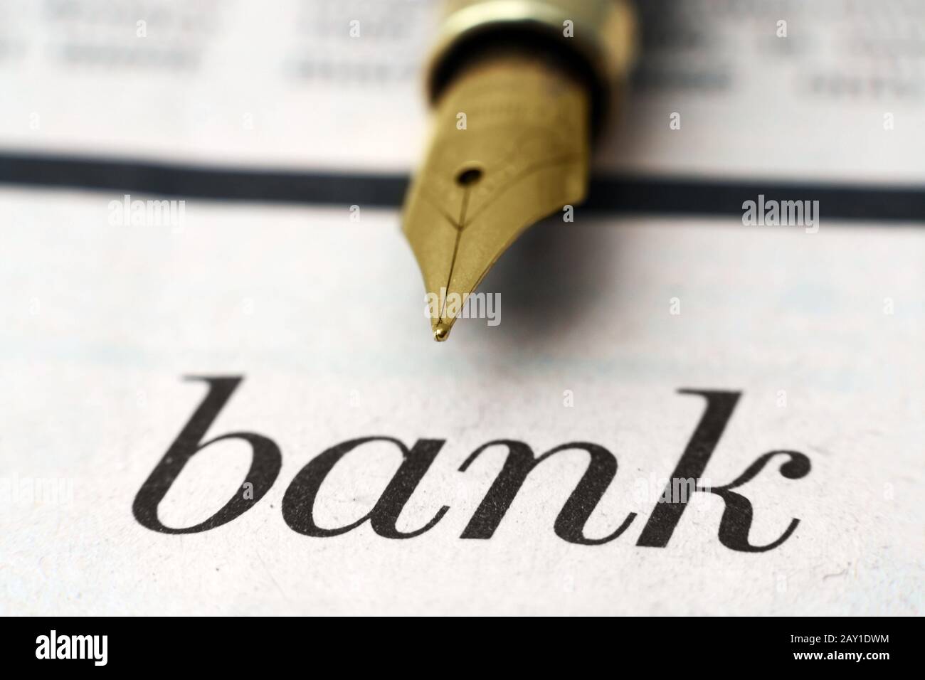 Bank and pen Stock Photo - Alamy