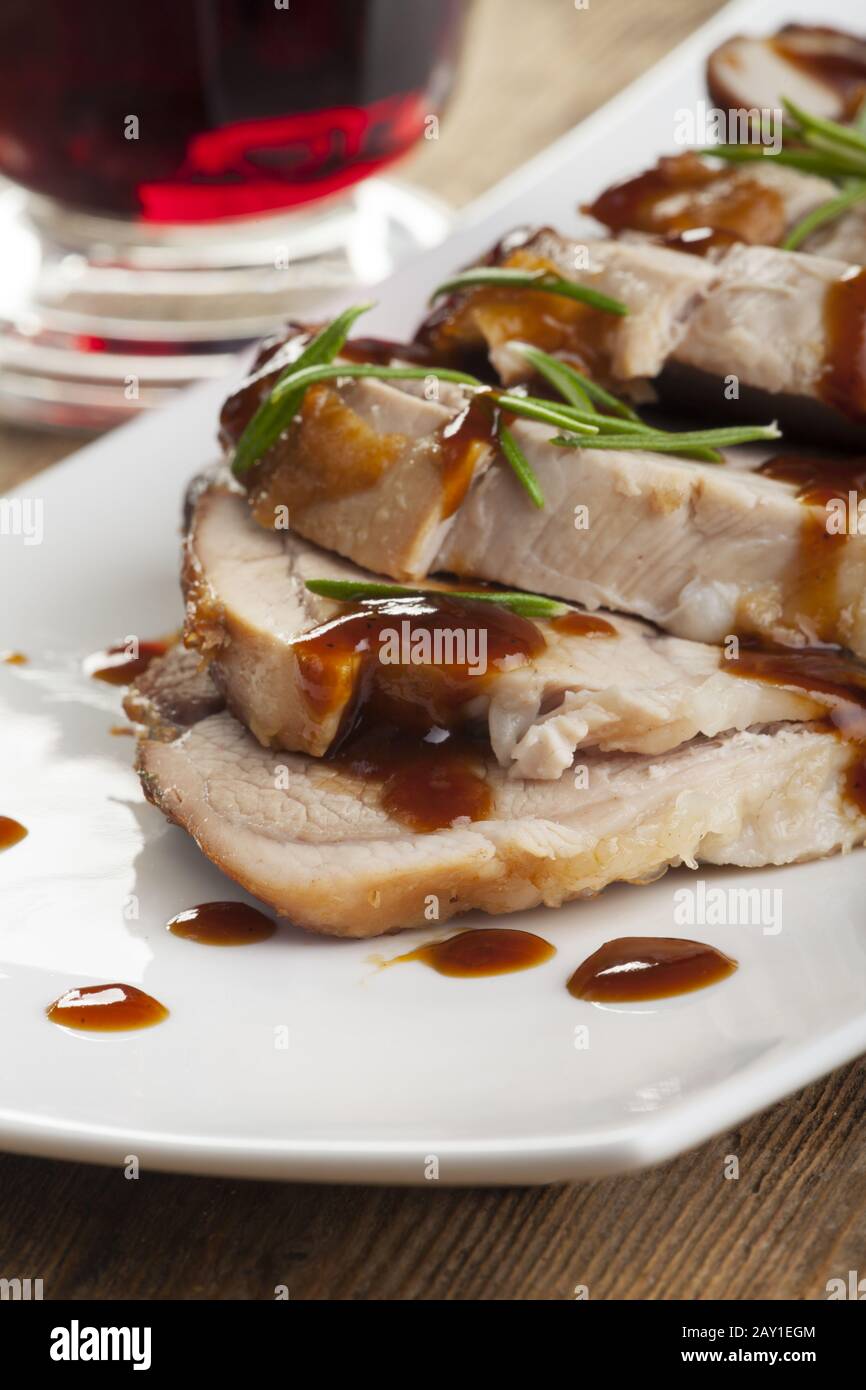 roasted pork plate Stock Photo - Alamy