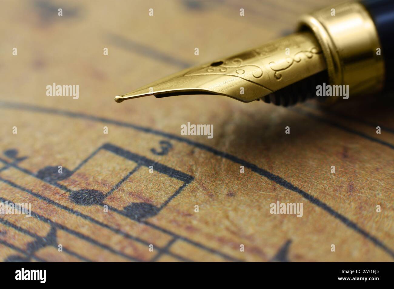 Music sheet and pen Stock Photo - Alamy