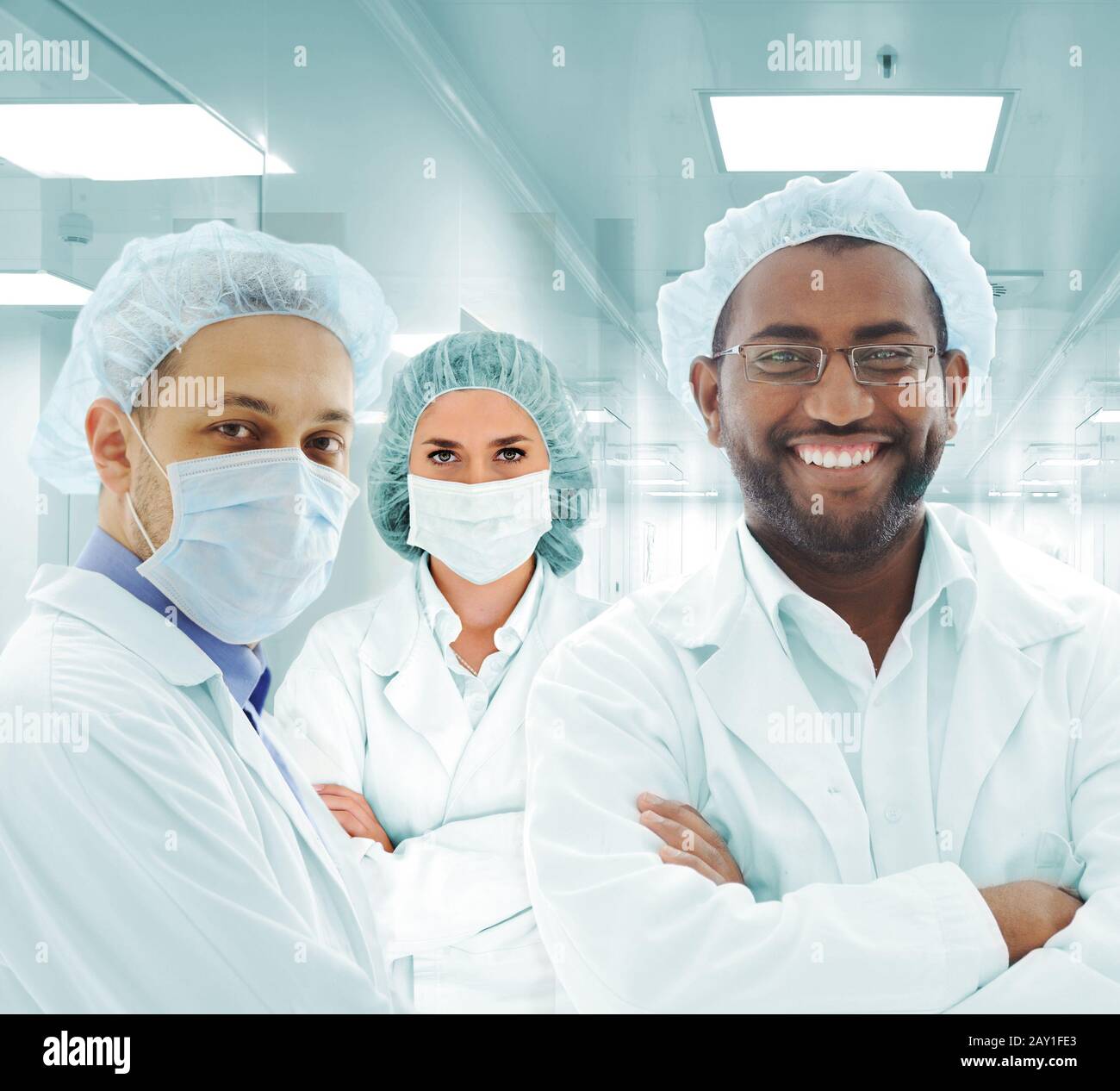 Scientists arabic team at modern hospital lab, group of doctors Stock ...