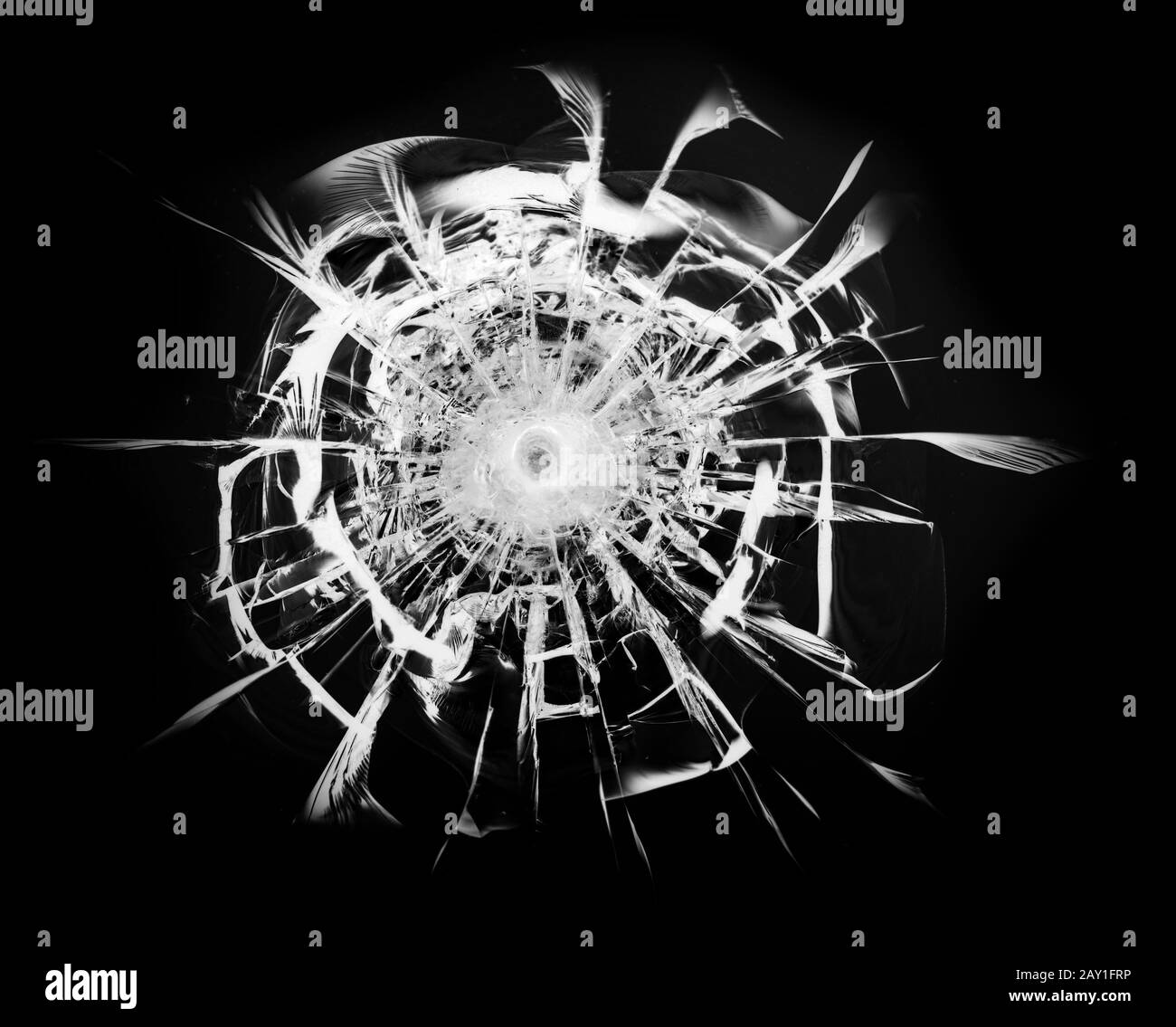 Shattered windscreen isolated on black hi-res stock photography and images - Alamy