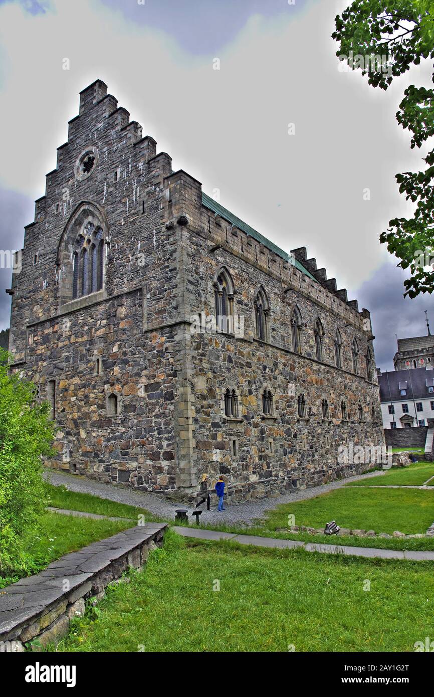 Bergenhus Fortress in Bergen city, Norway Stock Photo - Alamy
