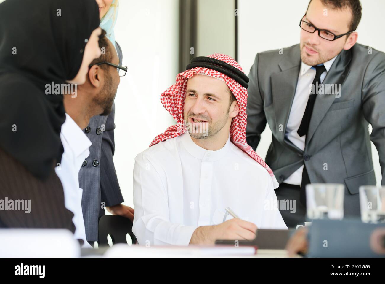 Group of Arabic business people at work Stock Photo - Alamy
