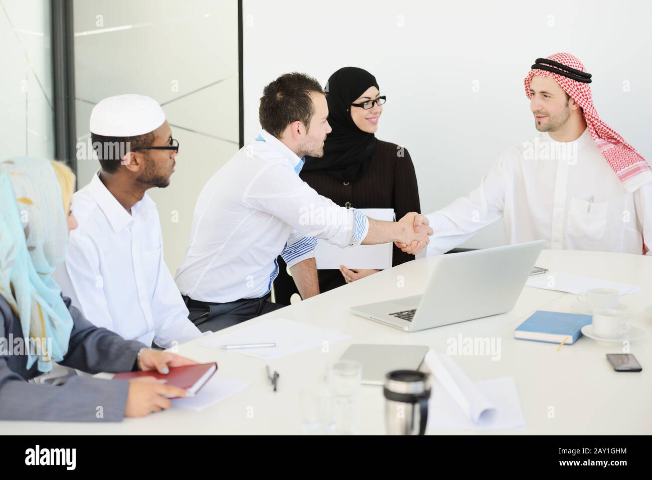 Group of Arabic business people at work Stock Photo - Alamy