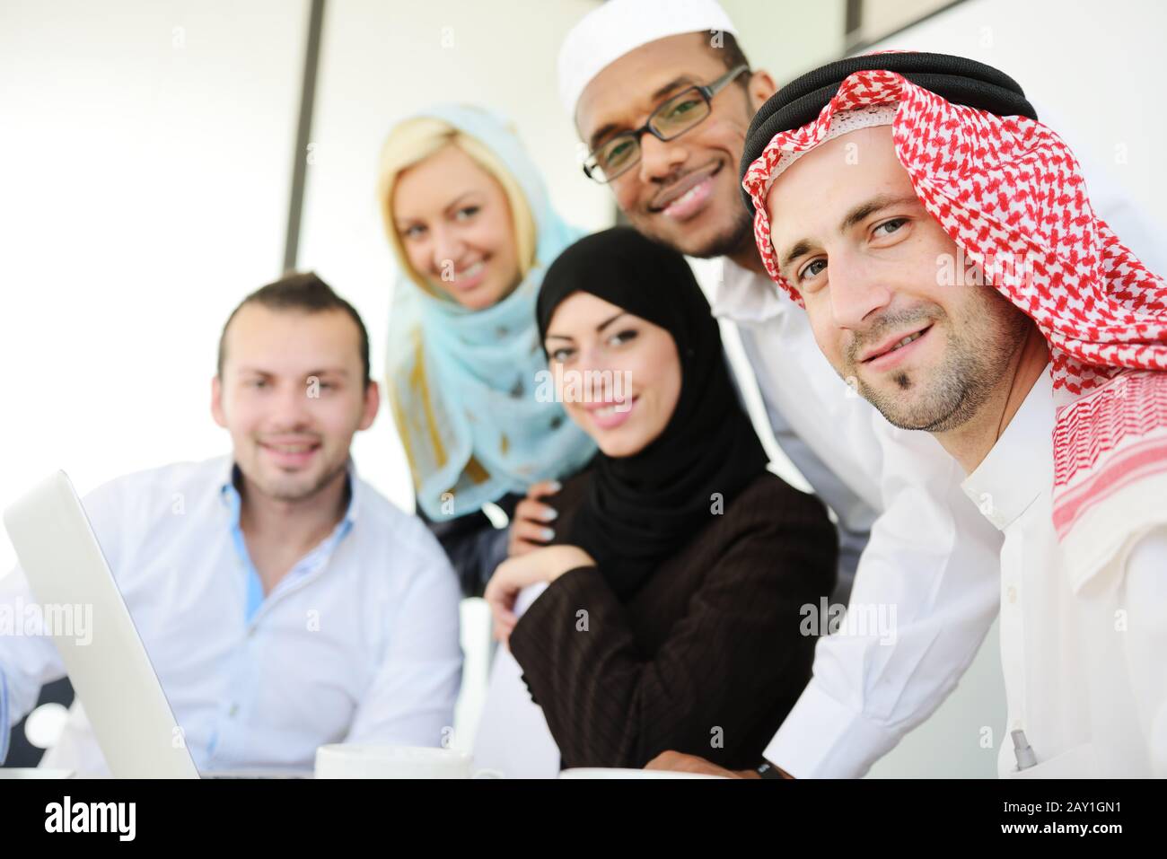 Group of Arabic business people at work Stock Photo - Alamy