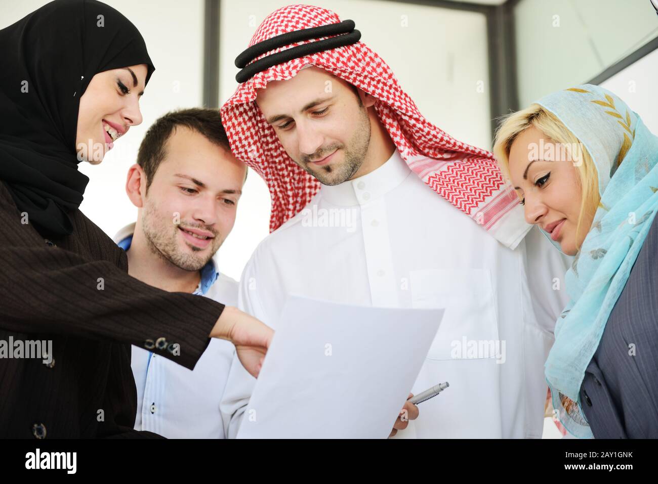 Group of Arabic business people at work Stock Photo - Alamy