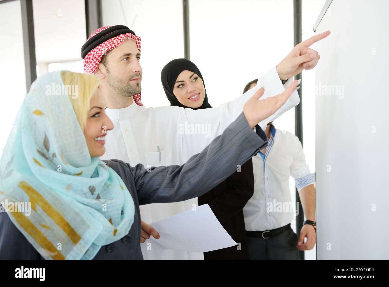 Group of Arabic business people at work Stock Photo - Alamy