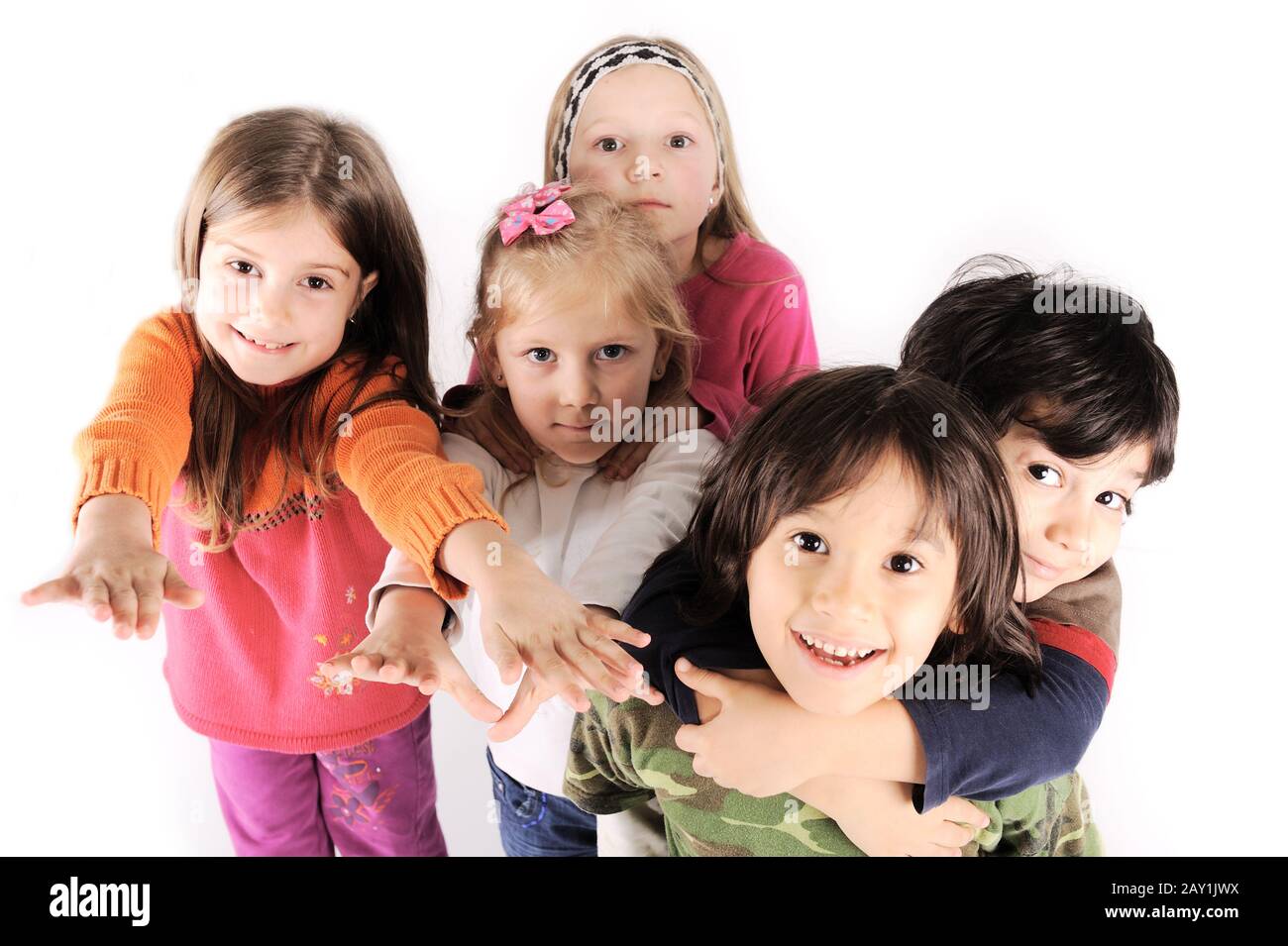 Group emotional children friends hi-res stock photography and images ...
