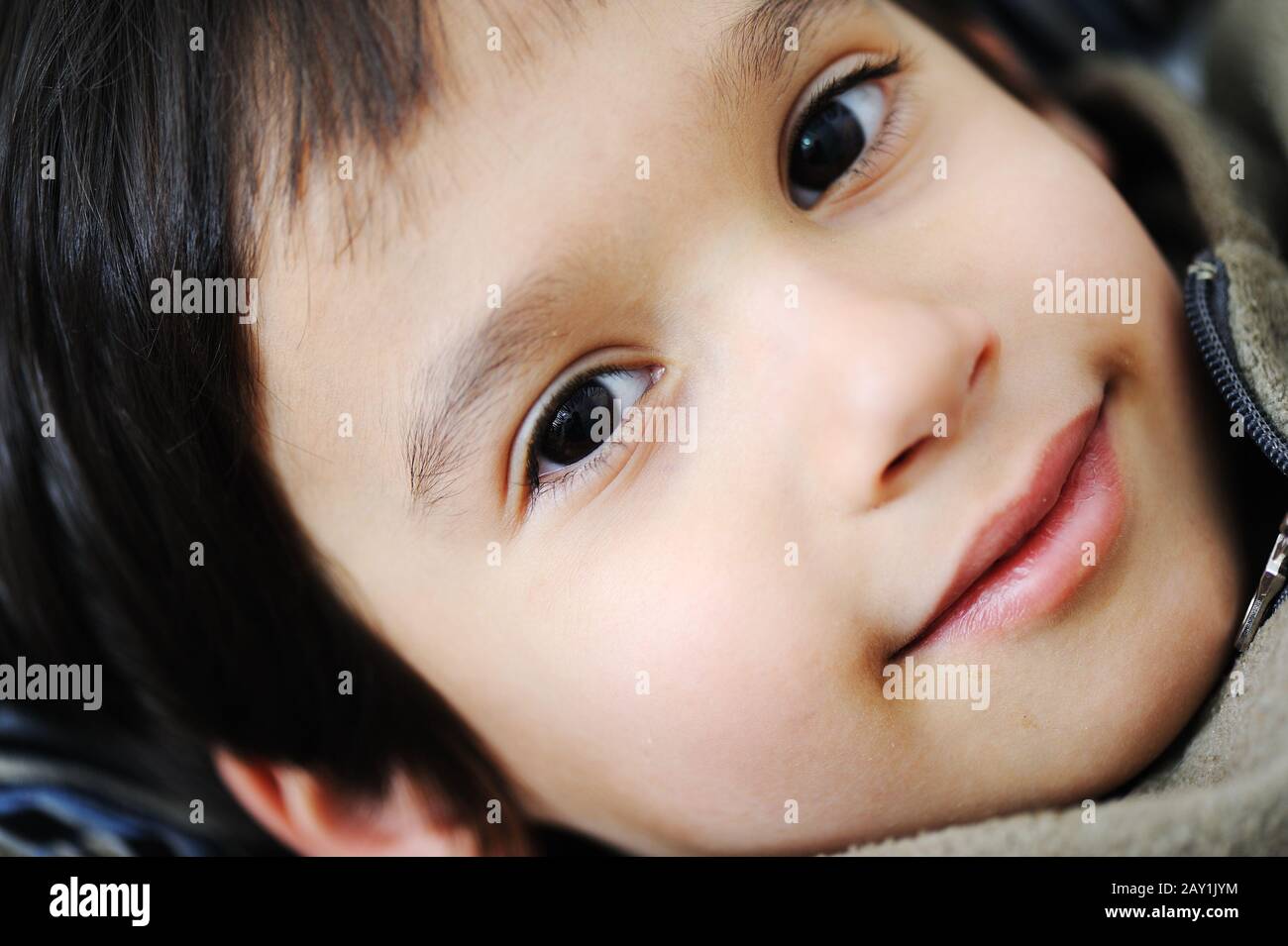 Very positive and cute kid Stock Photo - Alamy